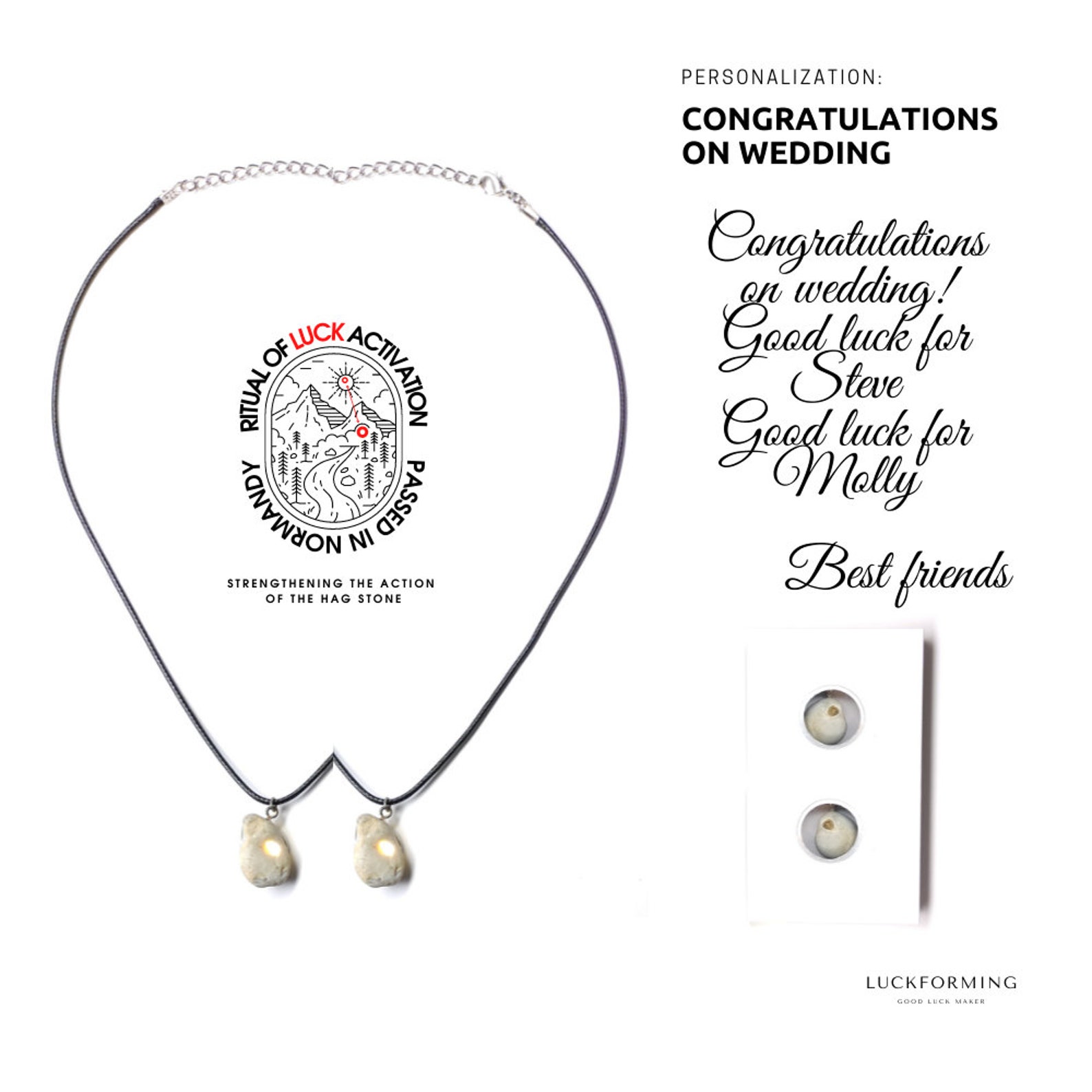 Witch Stone Necklace, Stone With a Hole, Pendant of Good Luck, Hag ...