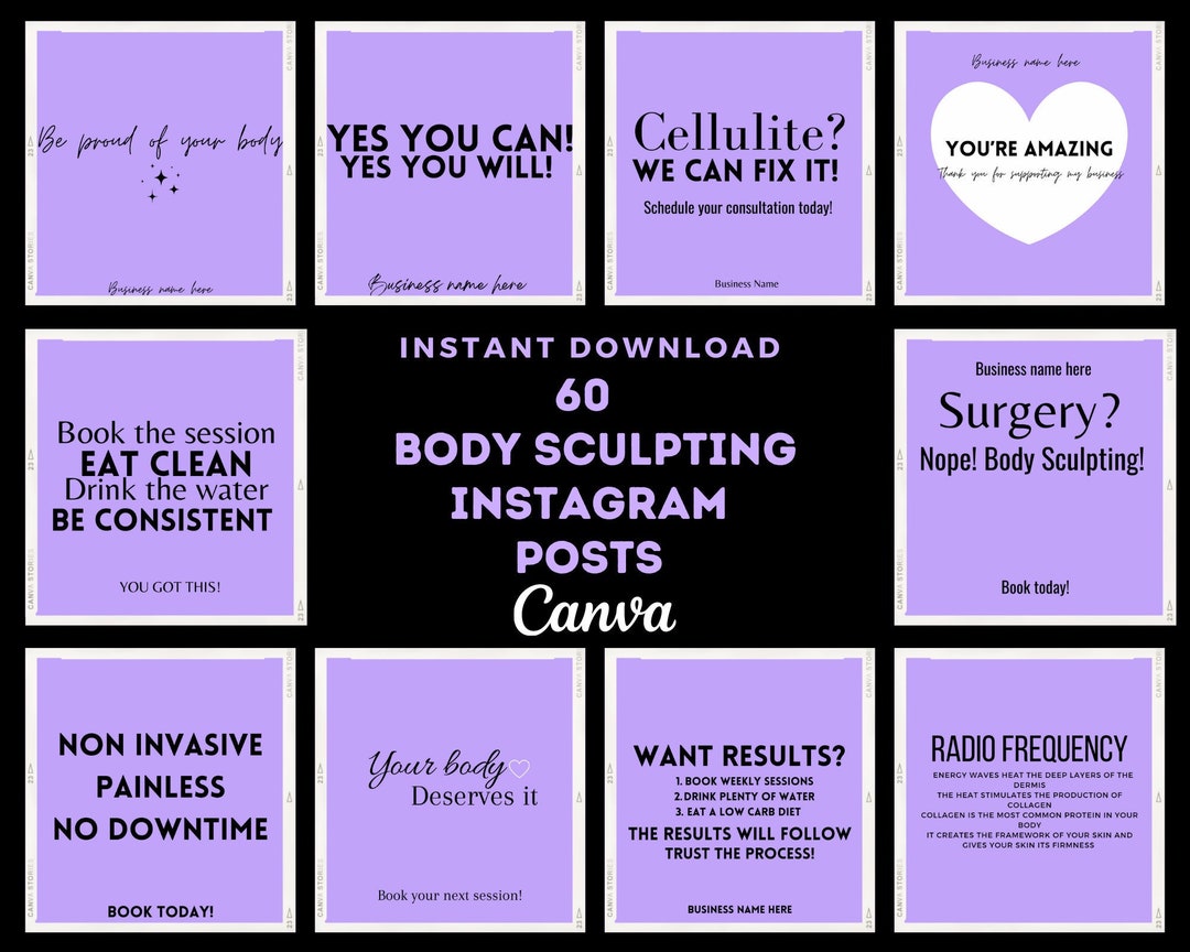 60 Instagram Premade Post Templates for Body Sculpting, Easy to Use ...