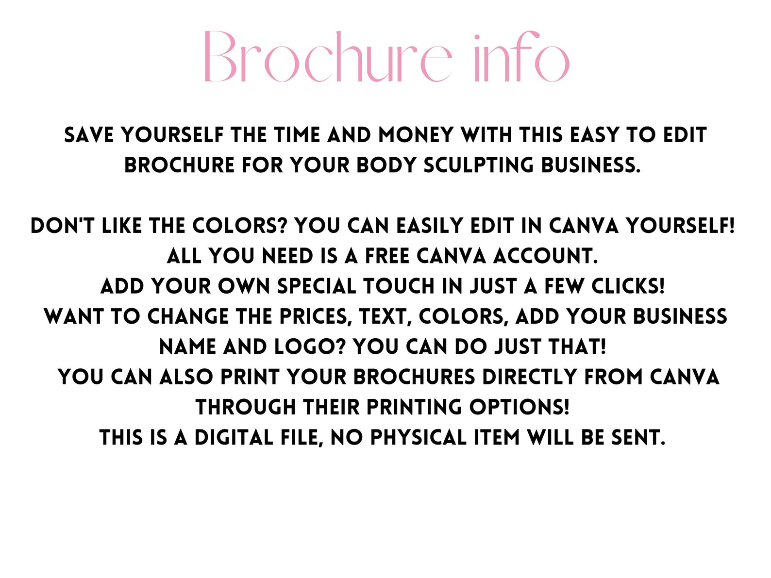 Body Sculpting Editable Brochure, Tri Fold Body Contouring Flyer, Canva ...