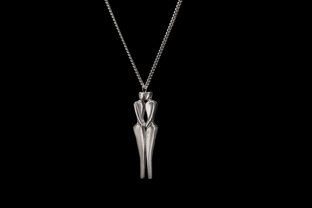 Human Body Pendant, Abstract Sterling Silver Jewelry Handmade Piece - Etsy