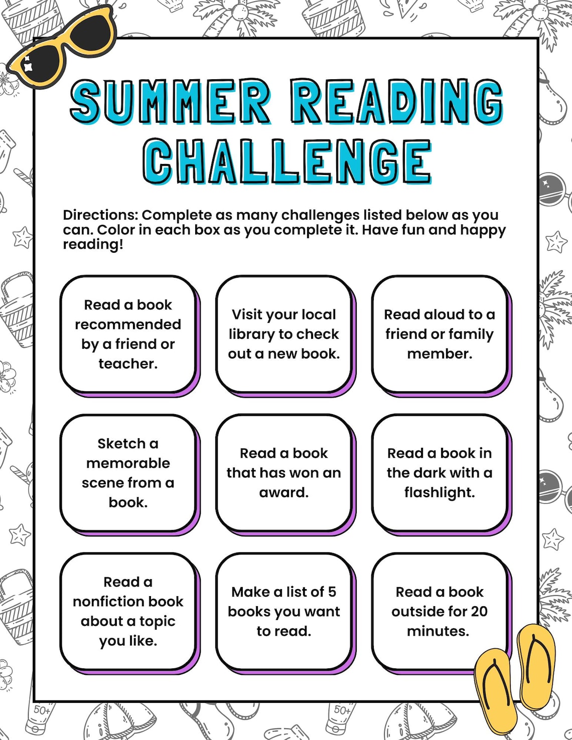 Summer Reading Challenge for 4th & 5th Grade | Fun Literacy Activities ...