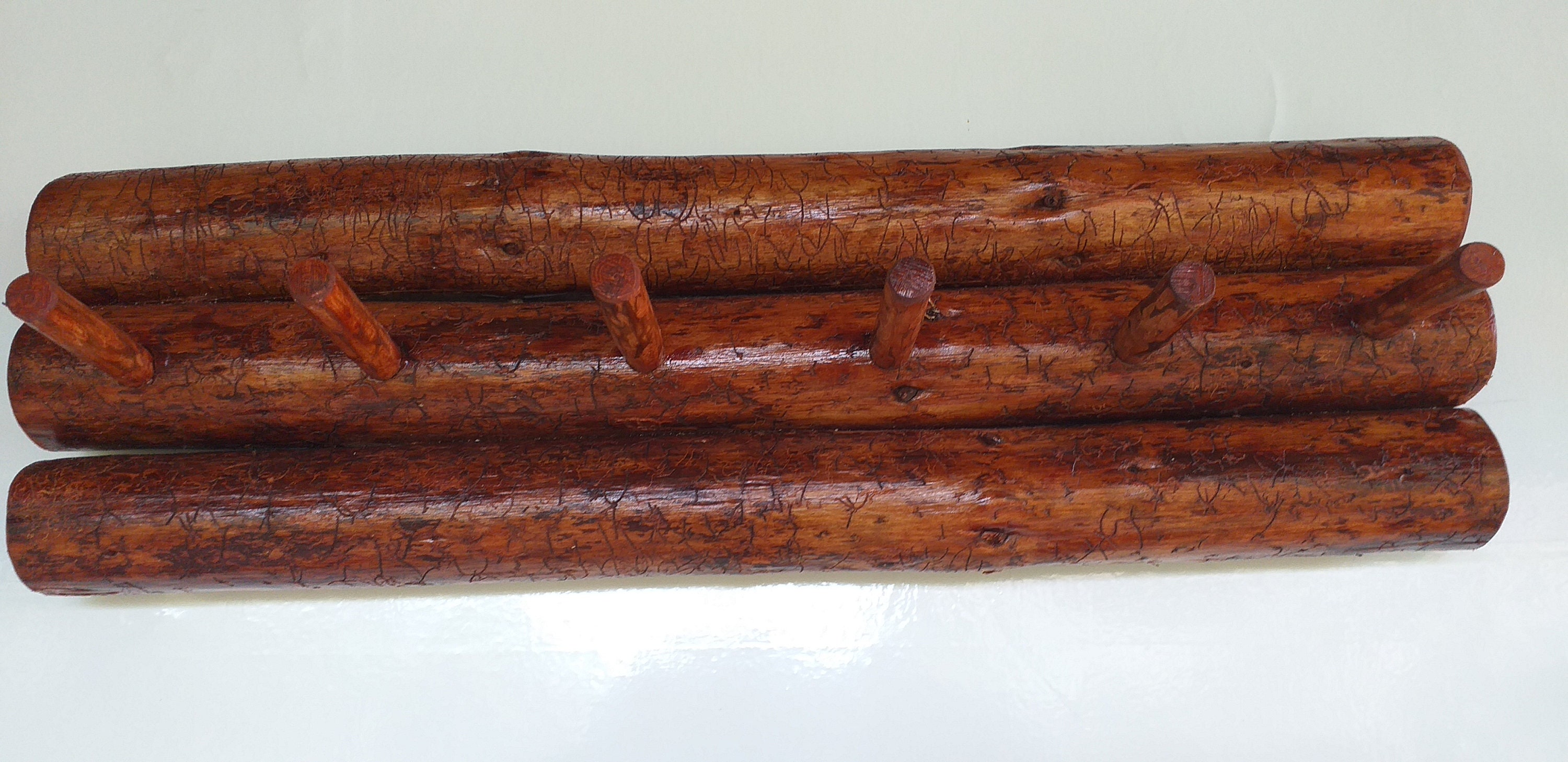 Rustic Pine Log Wall Coat Rack - Etsy