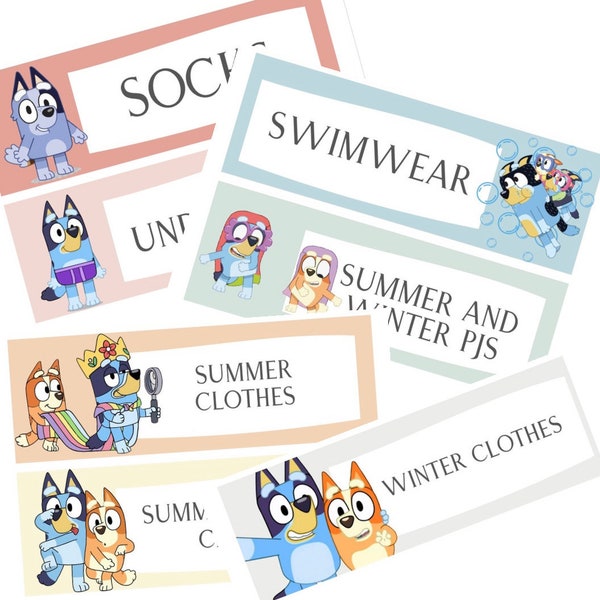Bluey Labels With Name - Etsy