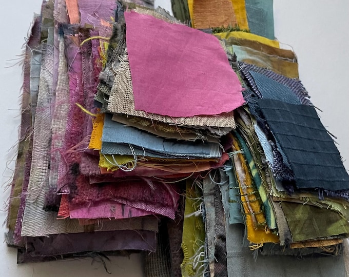 Naturally Dyed Fabric Bundle, Set of 200 Pieces Hand Dyed Fabric ...