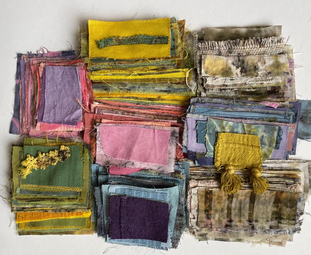 Naturally Dyed Fabric Bundle, Set of 200 Pieces Hand Dyed Fabric ...