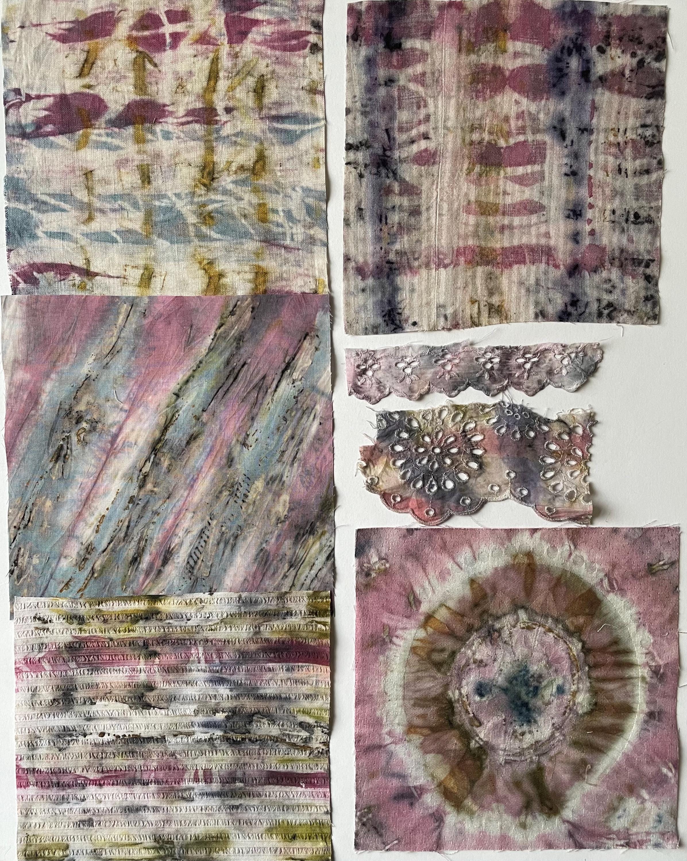 Naturally Dyed Fabric Bundle, Set of 18 Pieces Hand Dyed Fabric ...