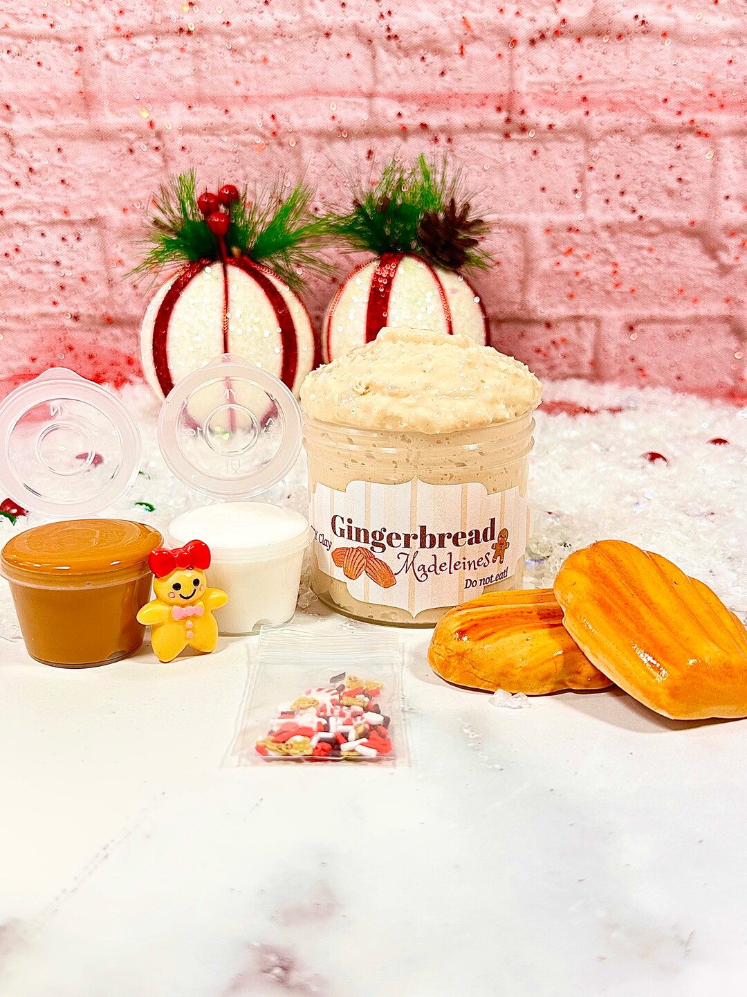 Gingerbread Madeleines Snow Fizz Slime DIY Clay Christmas Slimes ...