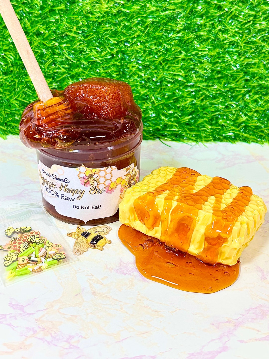 Organic Honey Bee Thick & Clear Slime ~DIY Clay ~stretchy~scented~slime ...