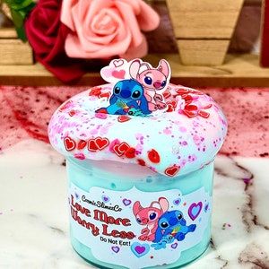 Stitch Swirl Butter Slime ~ Love More Worry Less ~ Valentine's Slimes ...
