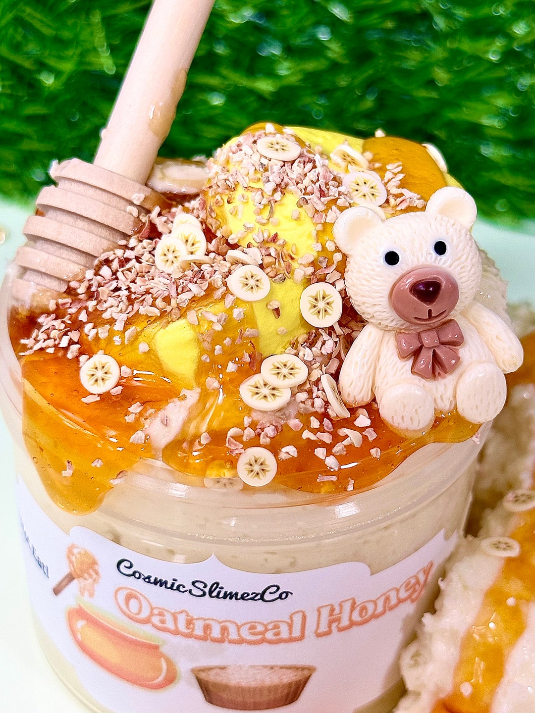 Oatmeal Honey Snow Fizz Slime ~DIY Clay ~stretchy~ Scented~ Slime Shops ...