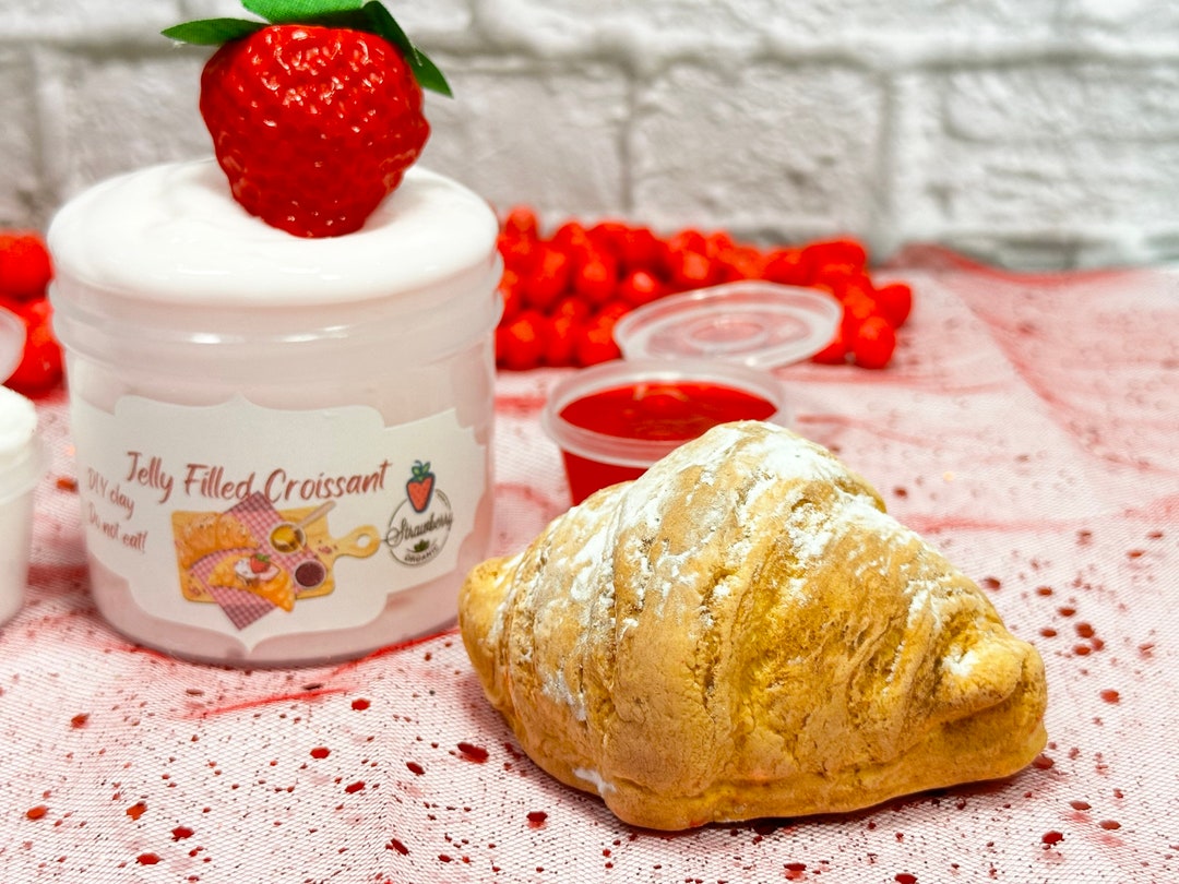 Jelly Croissant Slime: Thick & Glossy, Strawberry Scented, DIY Clay ...