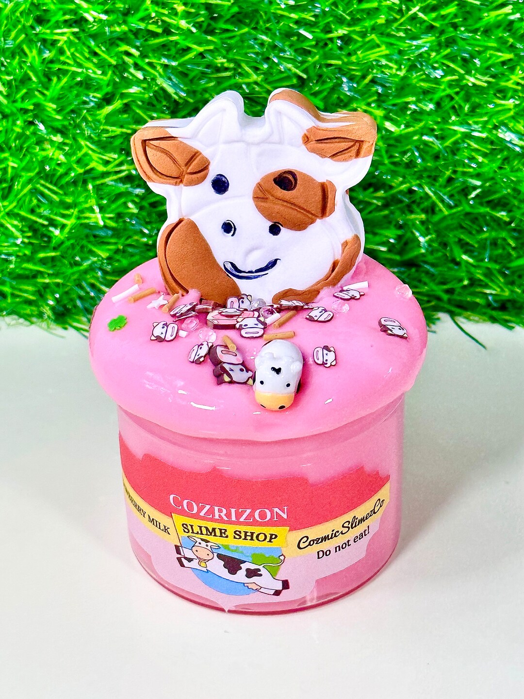 NEW Strawberry Milk Thick & Glossy Slime DIY Clay Cow - Etsy