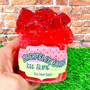 Watermelon Sorbet Jelly Slime ~ Crunchy ~stretchy~ Scented~ Slime Shops ...