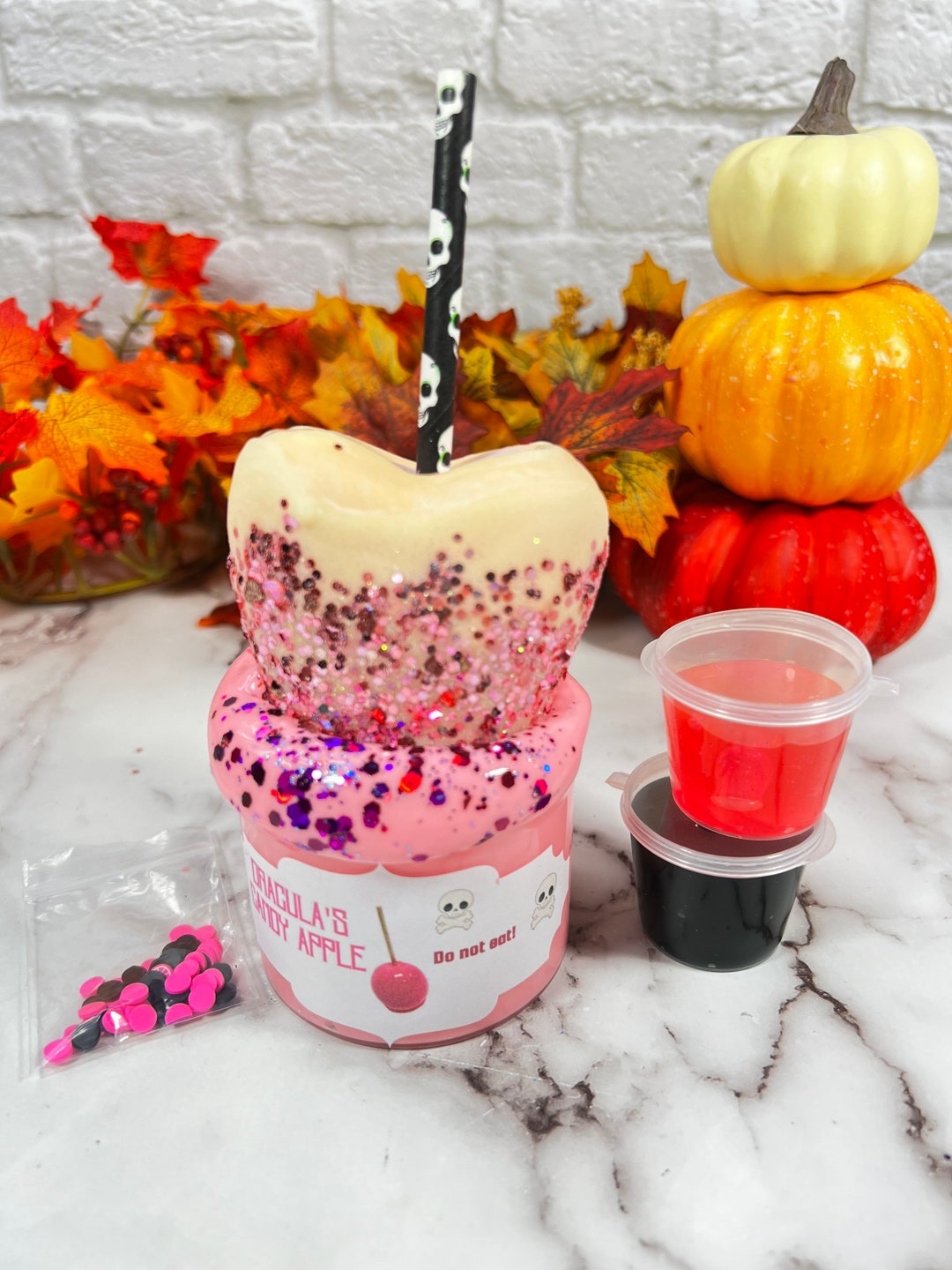 Dracula's Candy Apple Cracking Slime thick & Glossy Slime DIY Clay ...