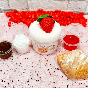 Jelly Croissant Slime: Thick & Glossy, Strawberry Scented, DIY Clay ...