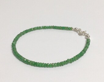 Smooth Tsavorite Bracelet Shaded Tsavorite Stacking Bracelet - Etsy