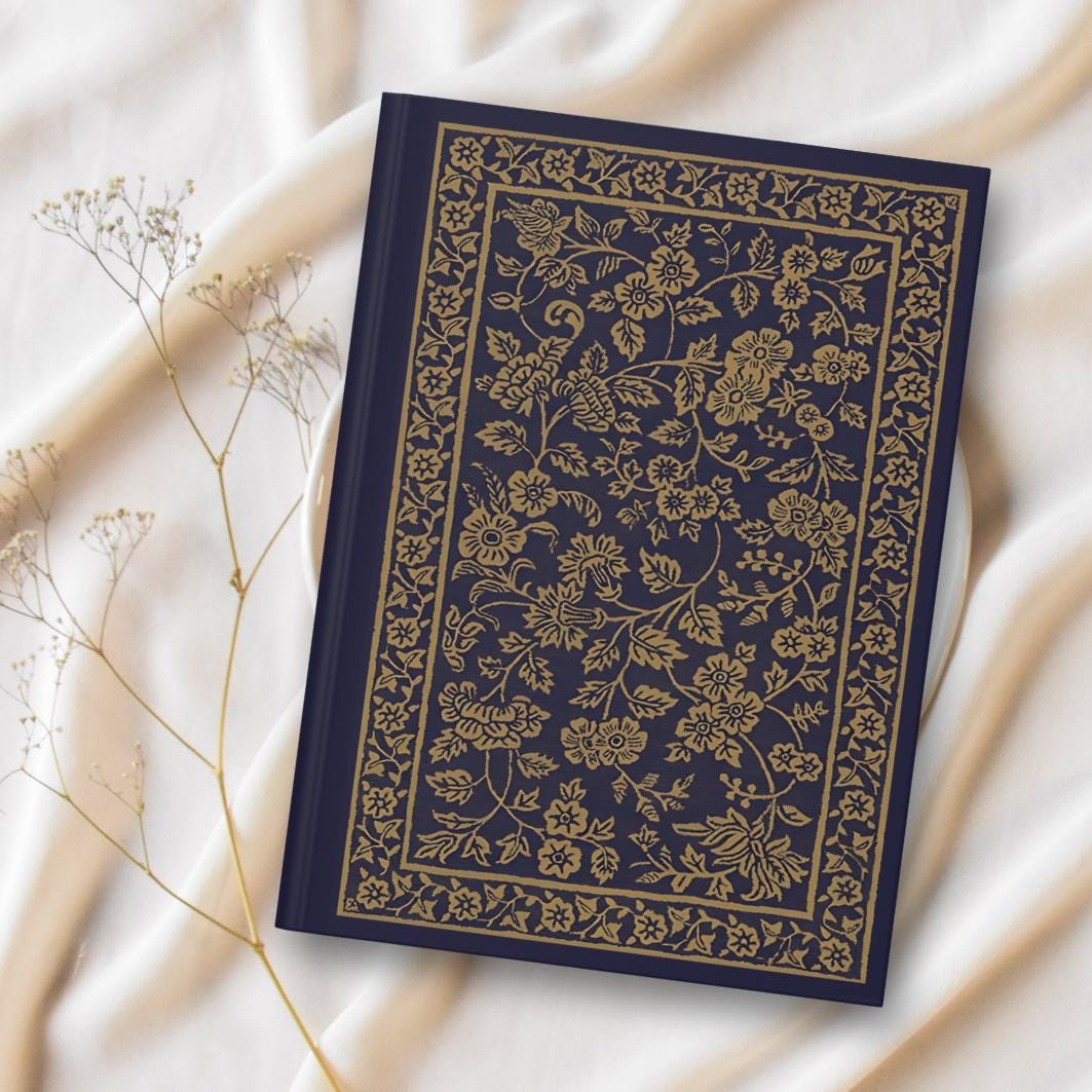 Gold Flower Vintage Journal Old Fashioned Notebook Gothic Diary in ...