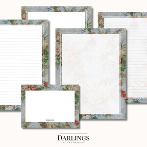 Printable Floral Stationery Set Vintage Letter Writing Paper Flower ...