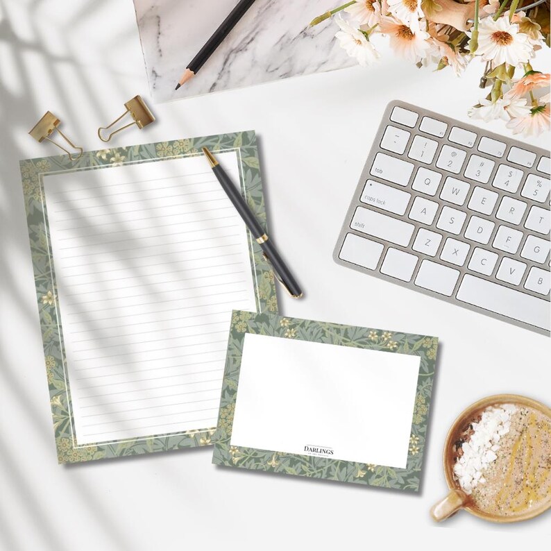 Printable William Morris Stationery Set Vintage Writing Paper Green ...