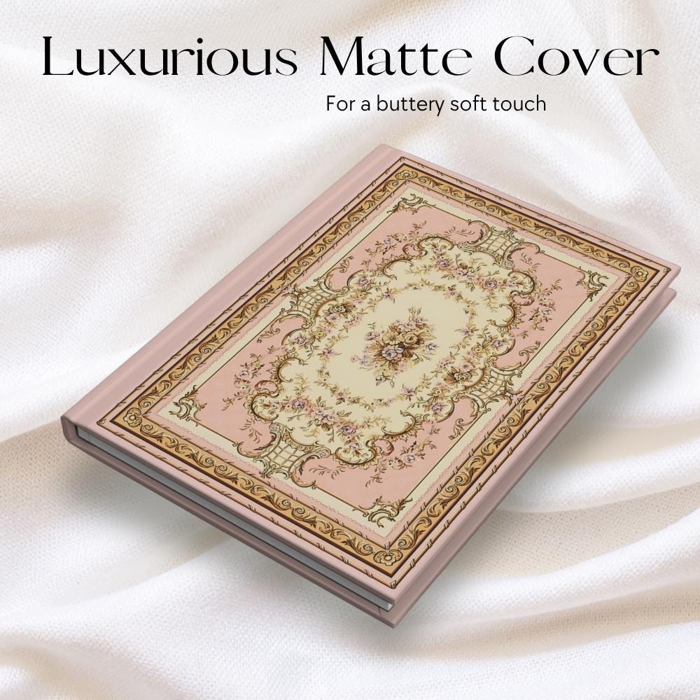 Vintage Pink Rococo Notebook | Victorian Floral Rose Journal ...