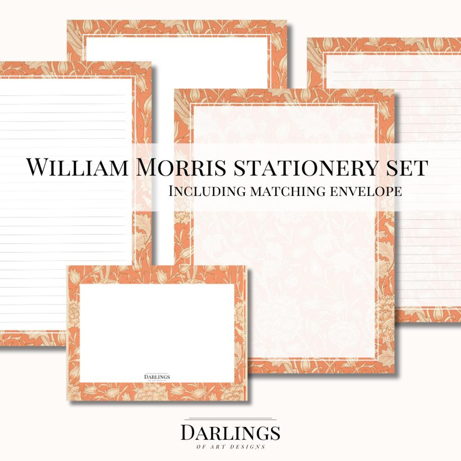 Printable William Morris Stationery Set Vintage Letter Writing Paper ...