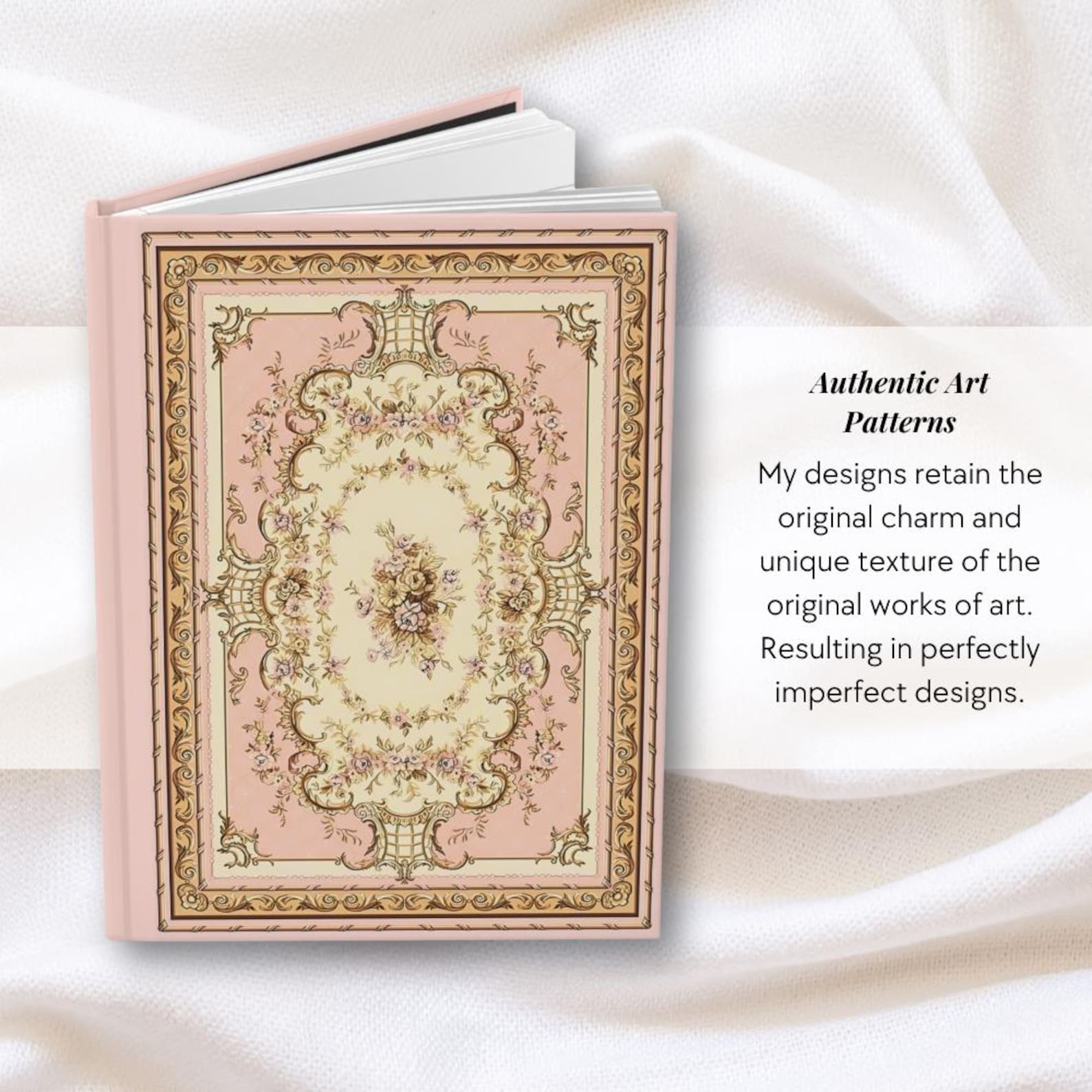 Vintage Pink Rococo Notebook | Victorian Floral Rose Journal ...
