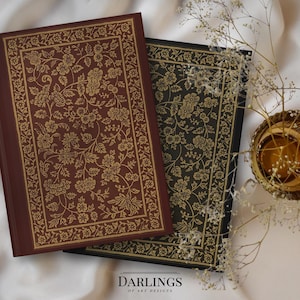 Gold Flower Vintage Journal Antique Style Notebook Gothic Diary in ...