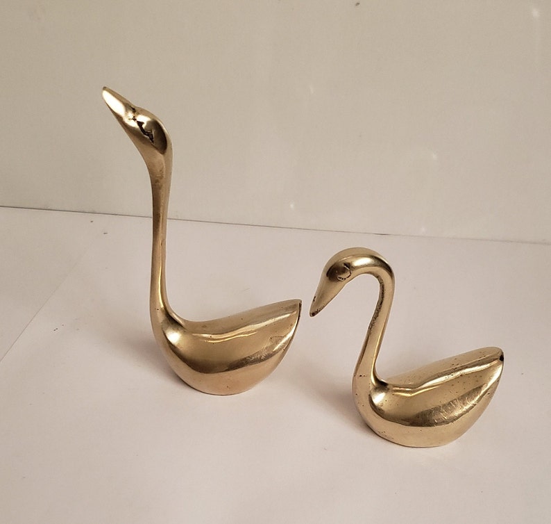 2 Vintage Brass Ducks Bird Figurines - Etsy