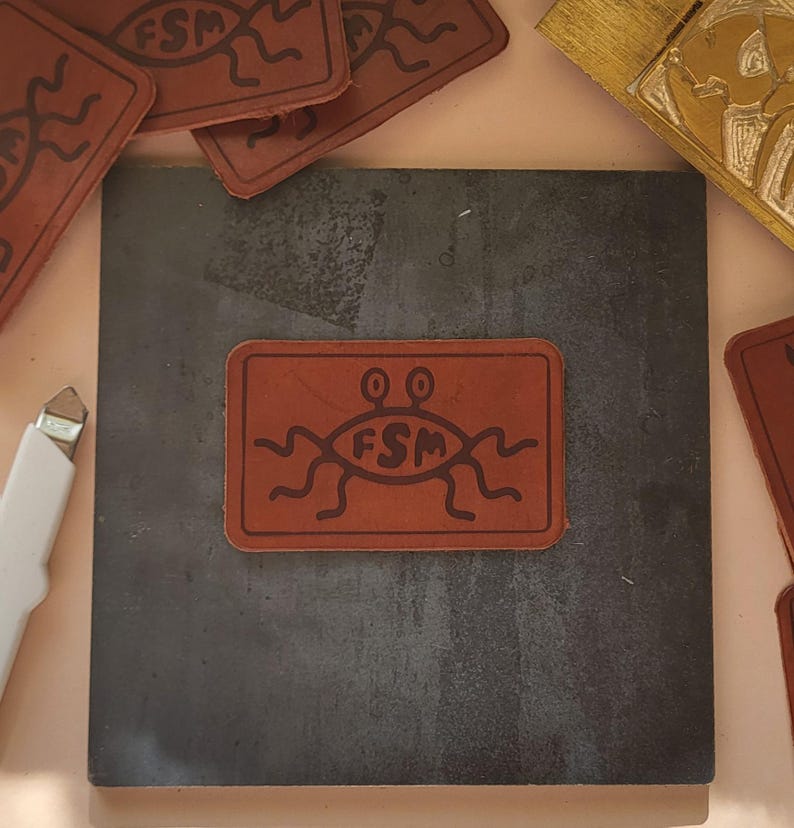 The Flying Spaghetti Monster Leather Patch - Etsy