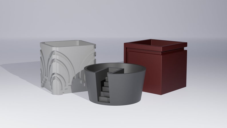 Planter Pot Set 3D Print STL Files Set 2 - Etsy