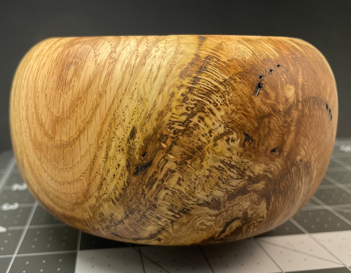 Wood Bowl W/ Lid Closed Form Sculpture Art Piece 6.5”x3.5” Red Oak ...