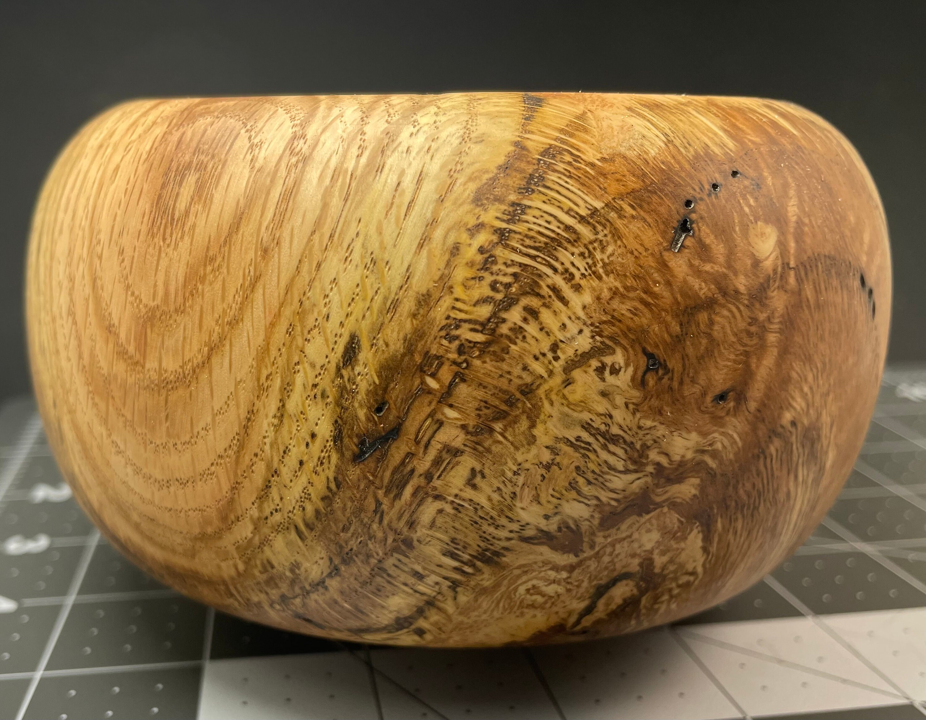 Wood Bowl W/ Lid Closed Form Sculpture Art Piece 6.5”x3.5” Red Oak ...