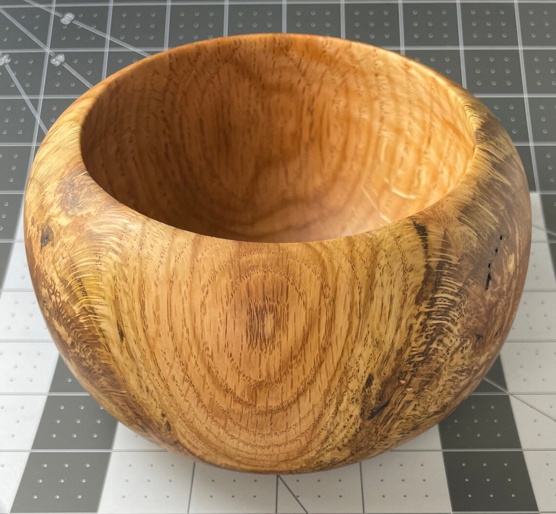 Wood Bowl W/ Lid Closed Form Sculpture Art Piece 6.5”x3.5” Red Oak ...