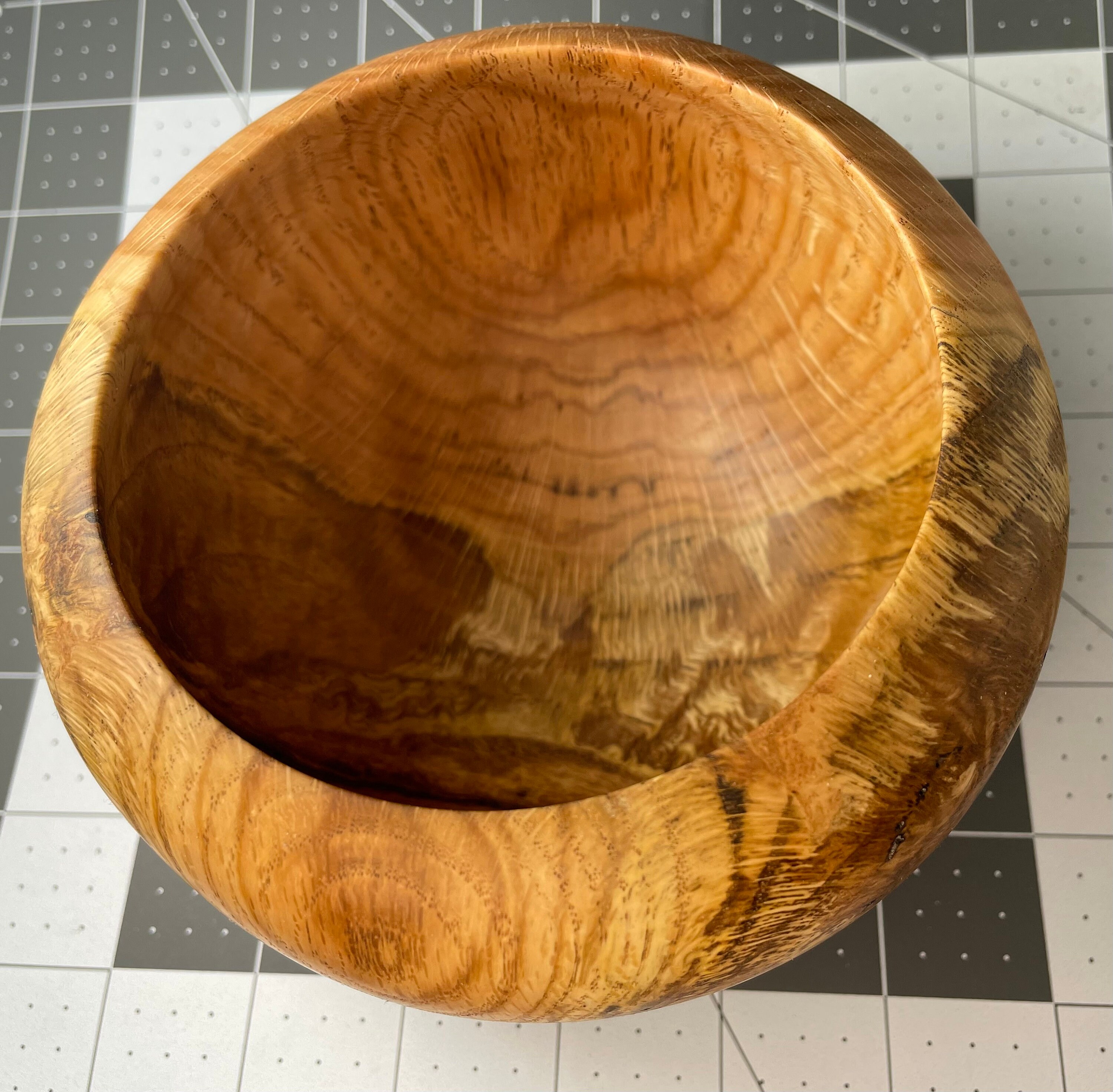 Wood Bowl W/ Lid Closed Form Sculpture Art Piece 6.5”x3.5” Red Oak ...