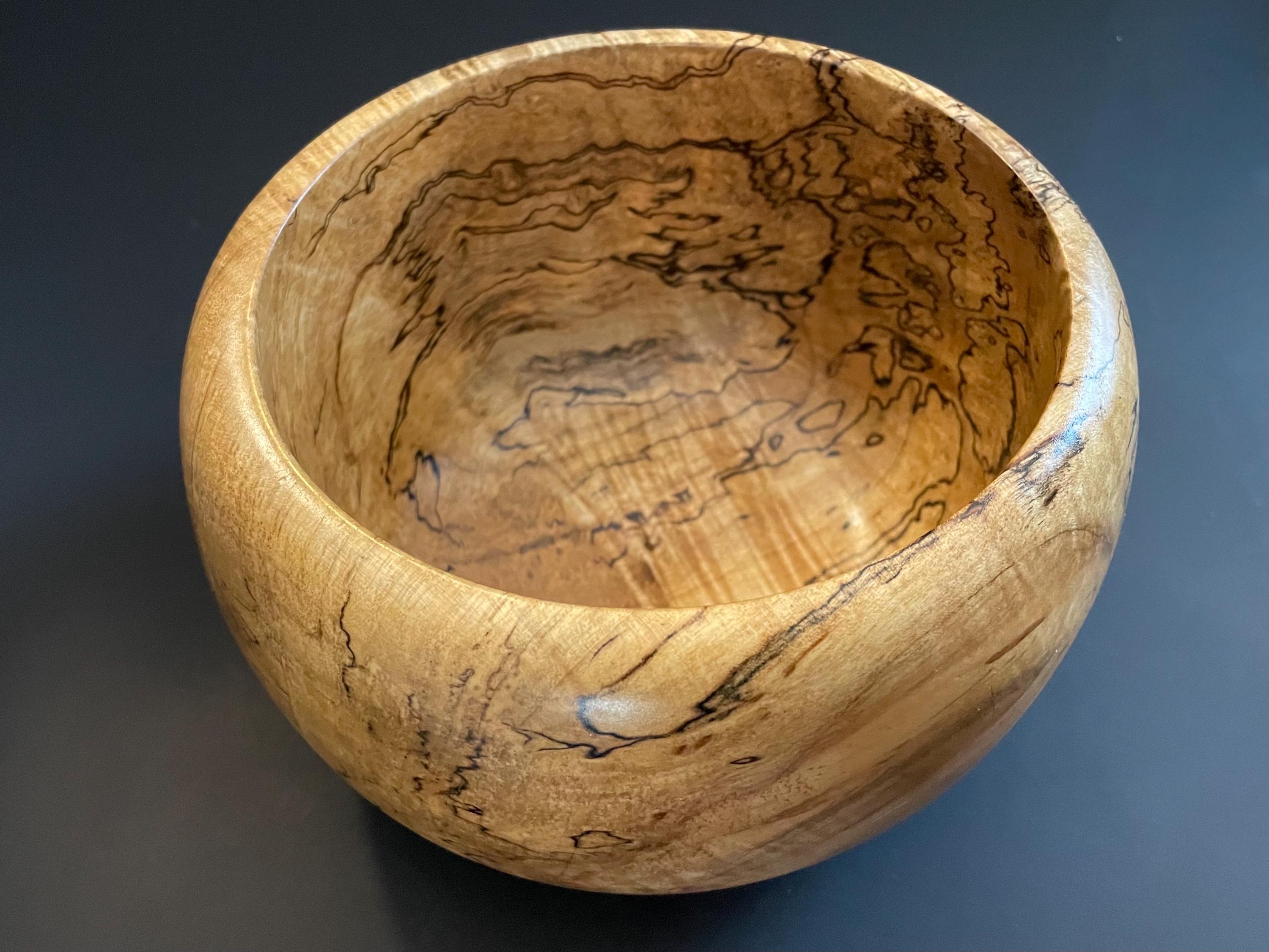 Spalted Curly Maple Closed Form Art Piece Handmade Wood Turned Bowl - Etsy