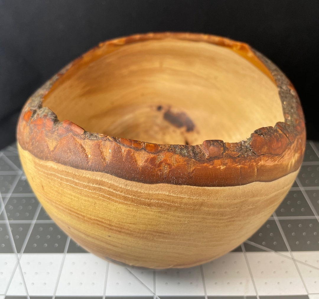 Hickory Bowl Live Edge Handmade Wood Bowl - Etsy