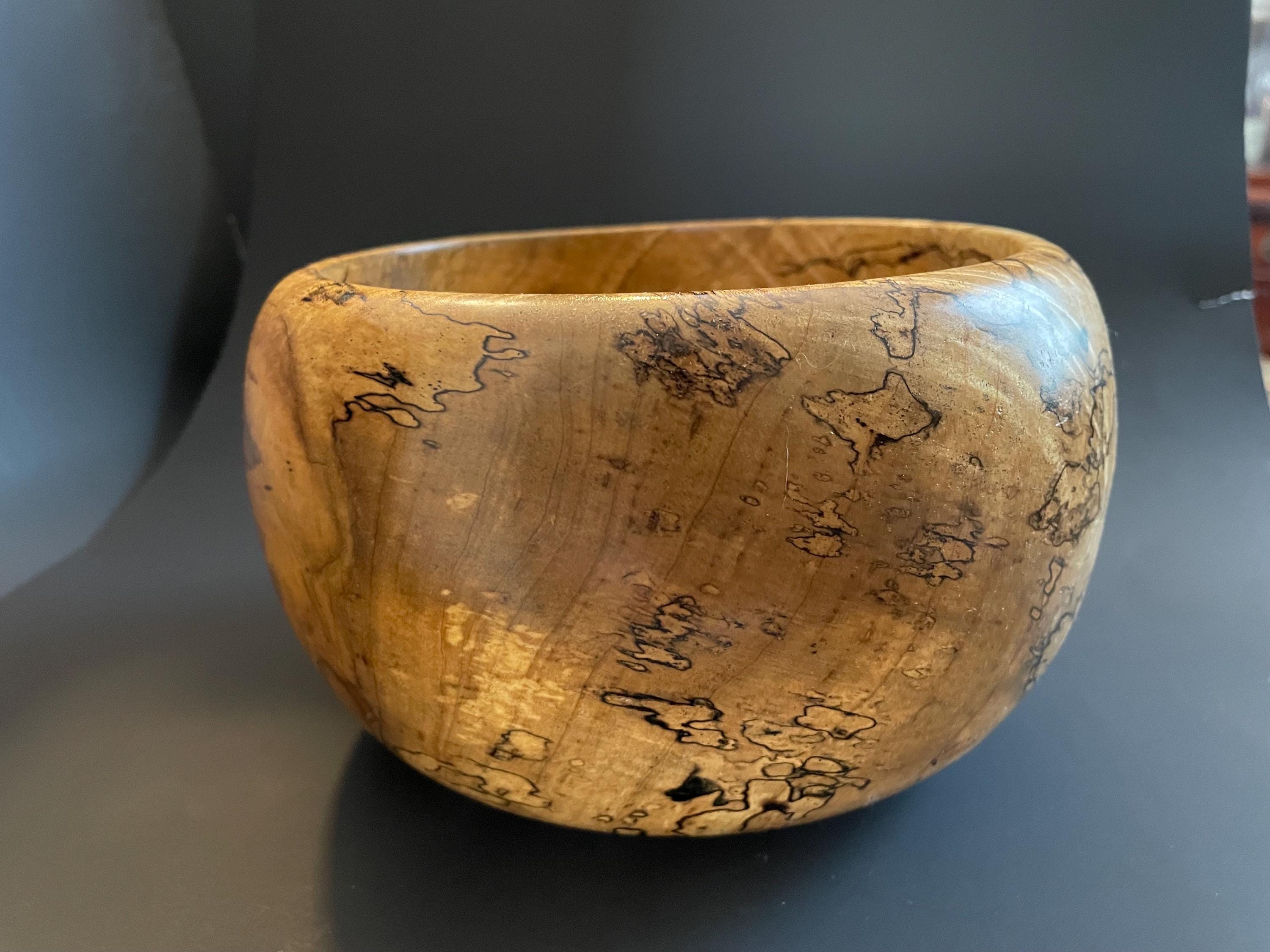 Spalted Curly Maple Closed Form Art Piece Handmade Wood Turned Bowl - Etsy