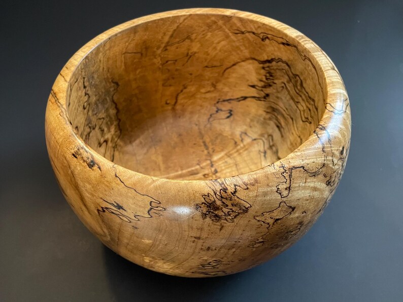 Spalted Curly Maple Closed Form Art Piece Handmade Wood Turned Bowl - Etsy