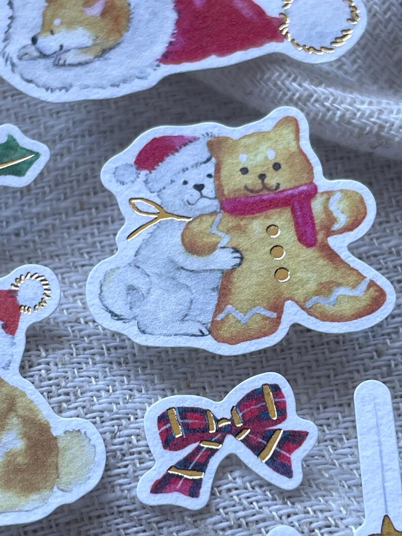 Shiba Inu Christmas Stickers | Japanese Artists Natsuki Illustrations ...