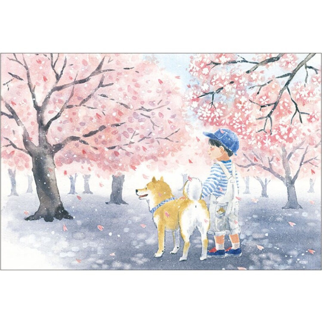 Five Designs Shiba Inu Postcard Japan Spring Cherry Blossom - Etsy