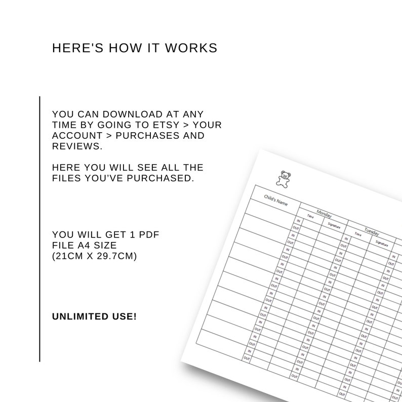 Daycare Classroom Sign-in Sign-out Sheet Childcare Parent Drop-off - Etsy