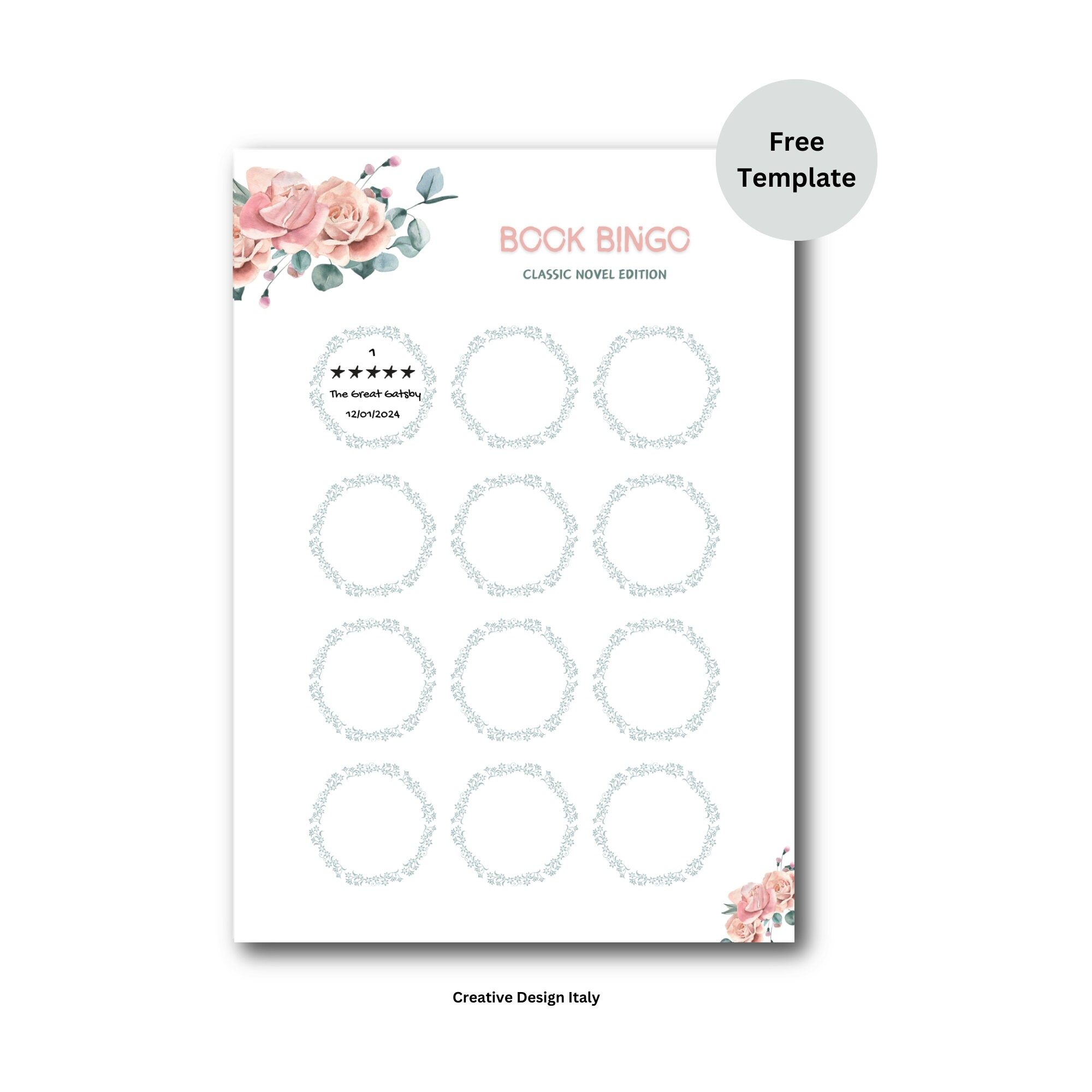 Classic Novels Book Bingo Printable PDF for Reading Challenge and ...