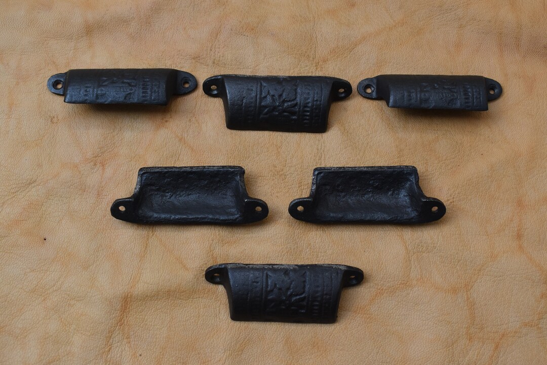 Cup Drawer Handle Antique Cast Iron Cup Pulls Cabinet Knob Drawer Pulls ...