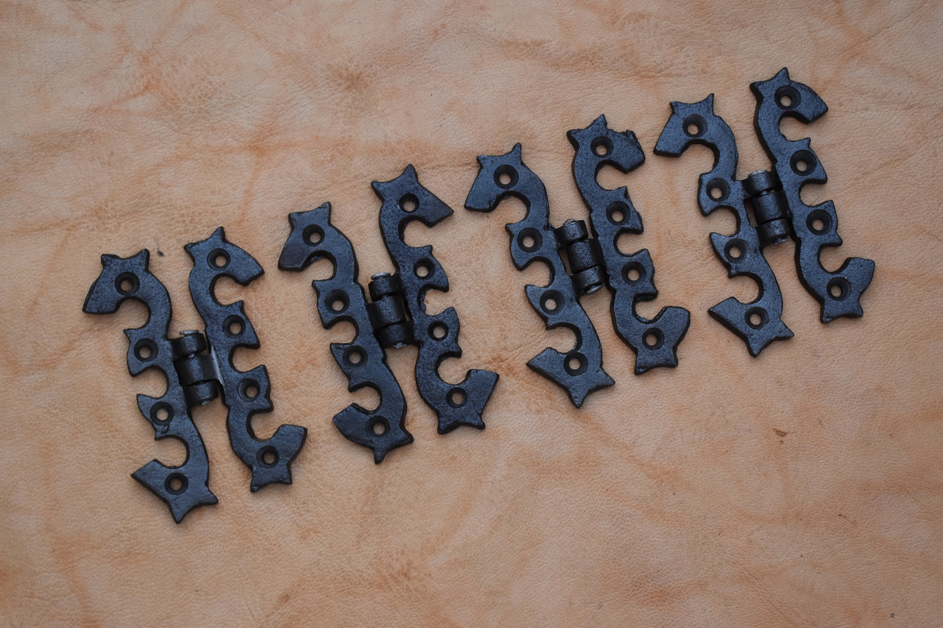 Vintage Cast Iron Door Gate Hinges Handmade Iron Head Burn Rusty Hinges ...