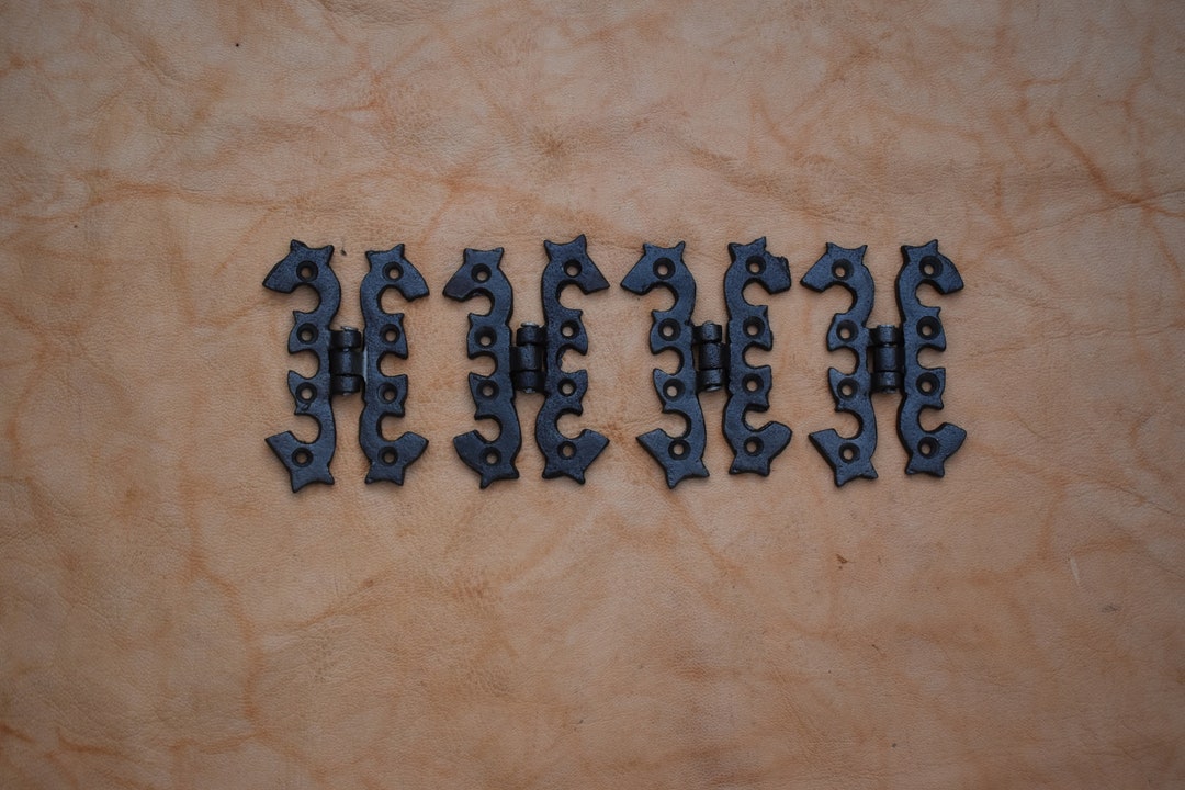 Vintage Cast Iron Door Gate Hinges Handmade Iron Head Burn Rusty Hinges ...