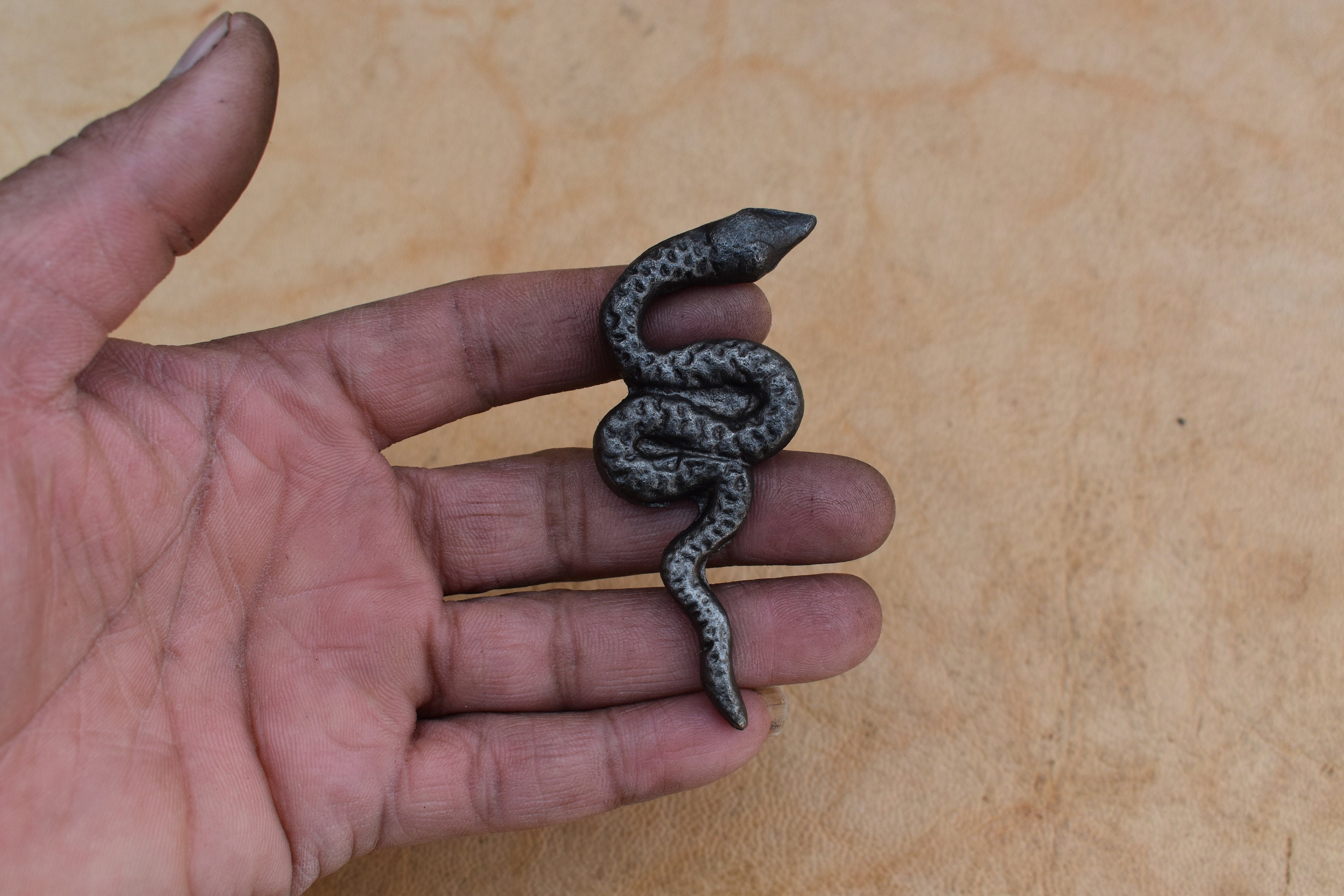 Vintage Cast Iron Knob Snake Shape Drawer Cabinet Handle Cupboard Pull ...