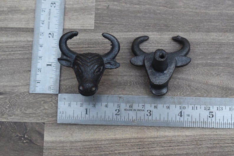 Vintage Type Cast Iron Cow Face Shape Knob Drawer Handle Cupboard Knobs ...