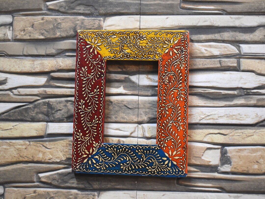 Antique Old Style Indian Traditional Wooden Hand Painted in Multicolor ...