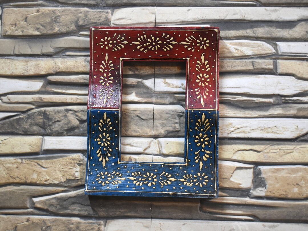 Antique Old Style Indian Traditional Wooden Hand Painted in Multicolor ...