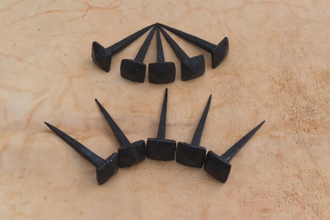 Vintage Blacksmith Hand Forged Nails Wrought Iron Solid Furniture Nails ...